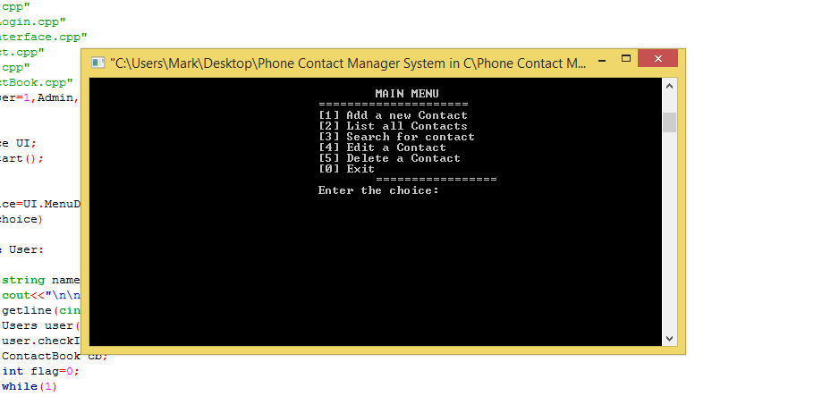 Phone Contact Manager System in C++ with Source Code | SourceCodester